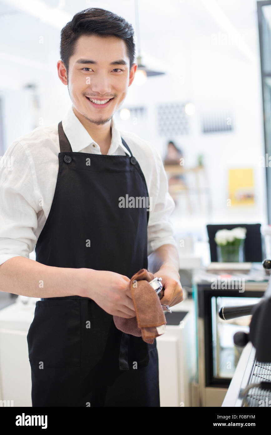 Portrait of barista Stock Photo - Alamy