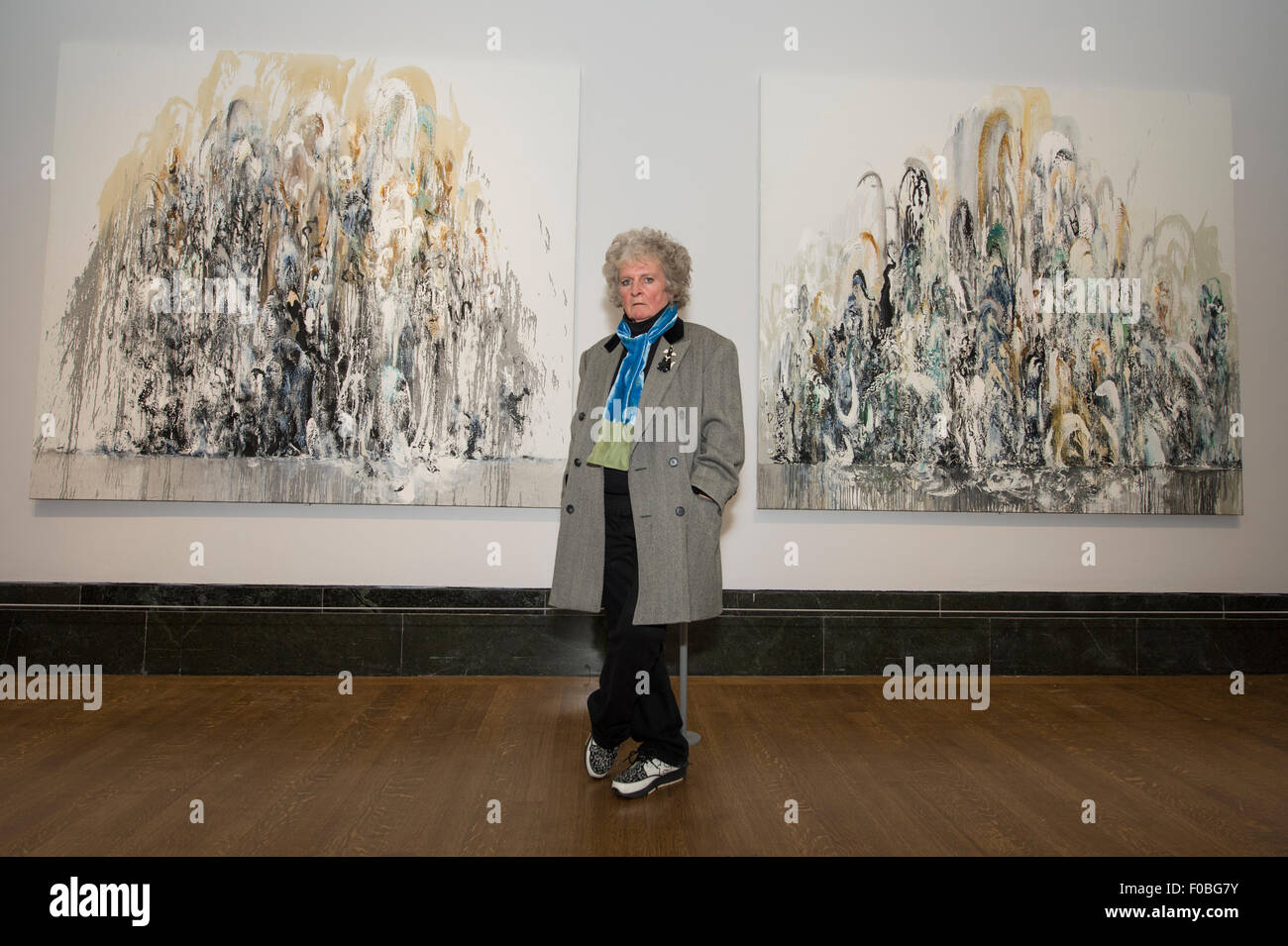 Artist Maggi Hambling with some of her work about to be displayed at ...