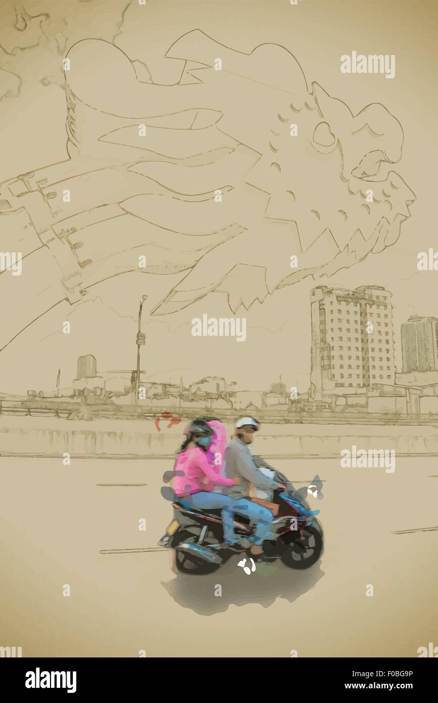 The Dragon Bridge Stock Vector Image & Art - Alamy