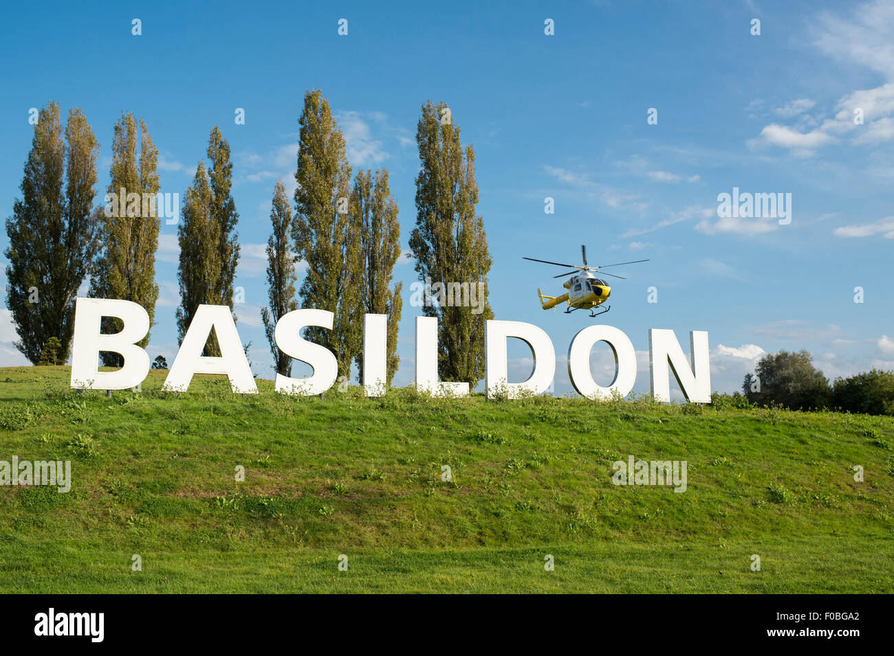 The now iconic Basildon sign at the entrance to the Essex town with the ...