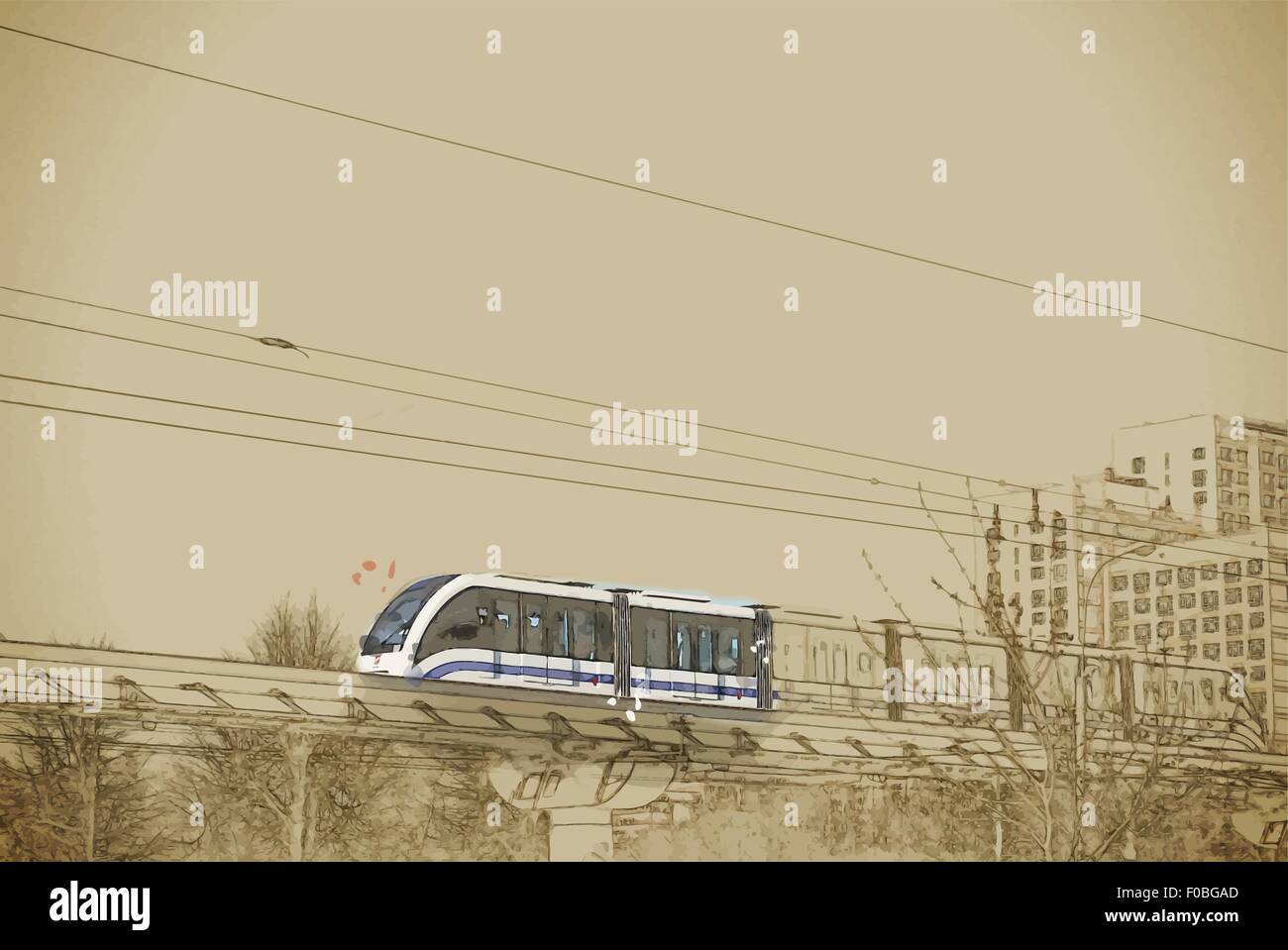 New elevated railway Stock Vector Images - Alamy