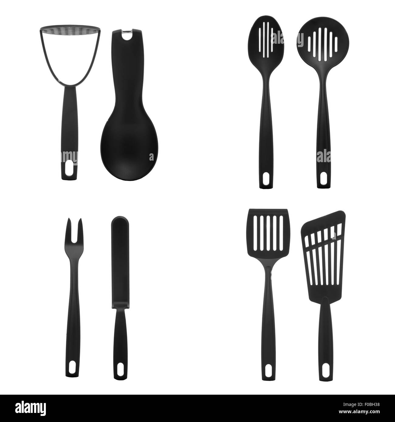 kitchen utensil collection isolated on white background Stock Photo - Alamy
