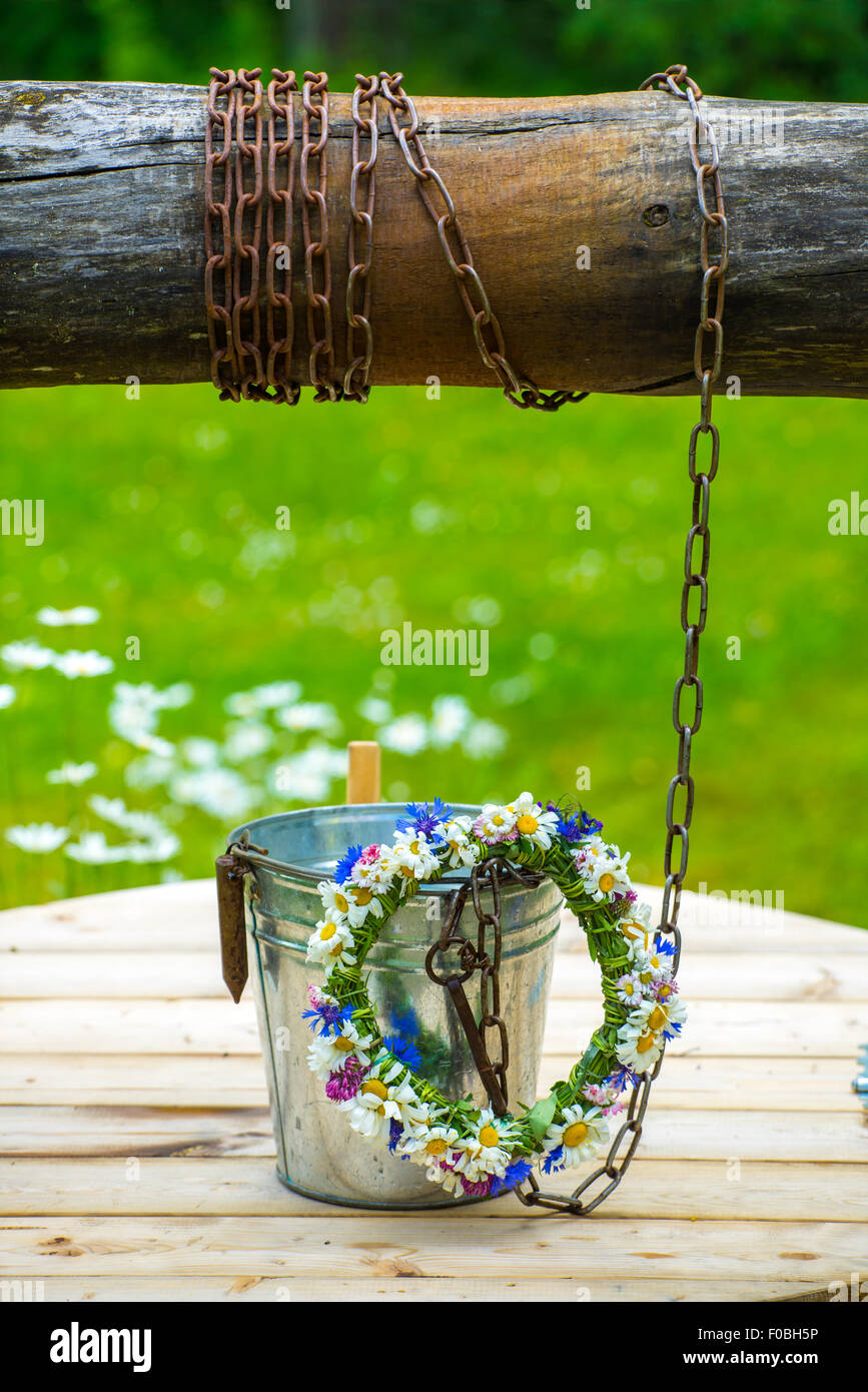 Ligo wearth. Midsummer celebrating in june.Celebrating of midsummer ...