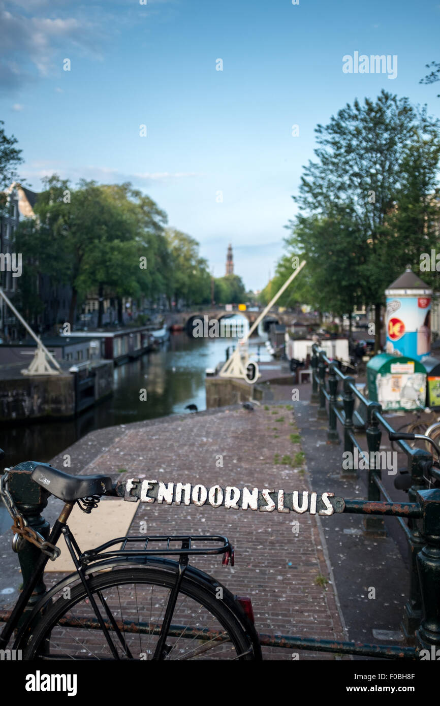 Canal view in Amsterdam city centre in Holland Stock Photo - Alamy