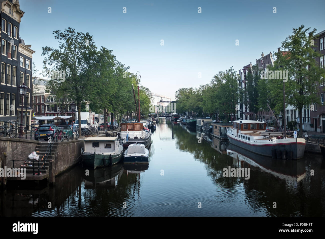 Canal view in Amsterdam city centre in Holland Stock Photo - Alamy