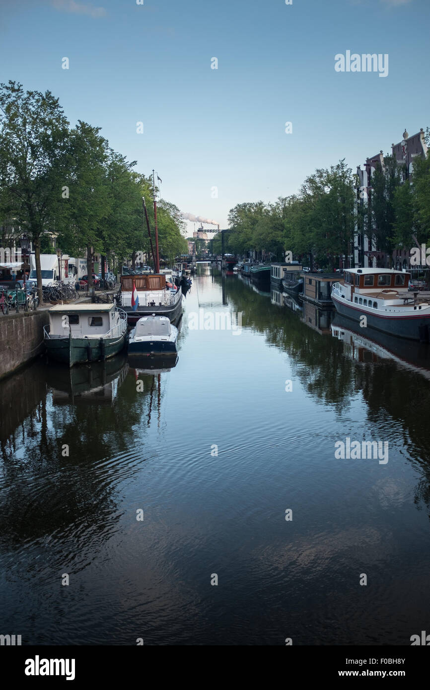 Canal view in Amsterdam city centre in Holland Stock Photo - Alamy