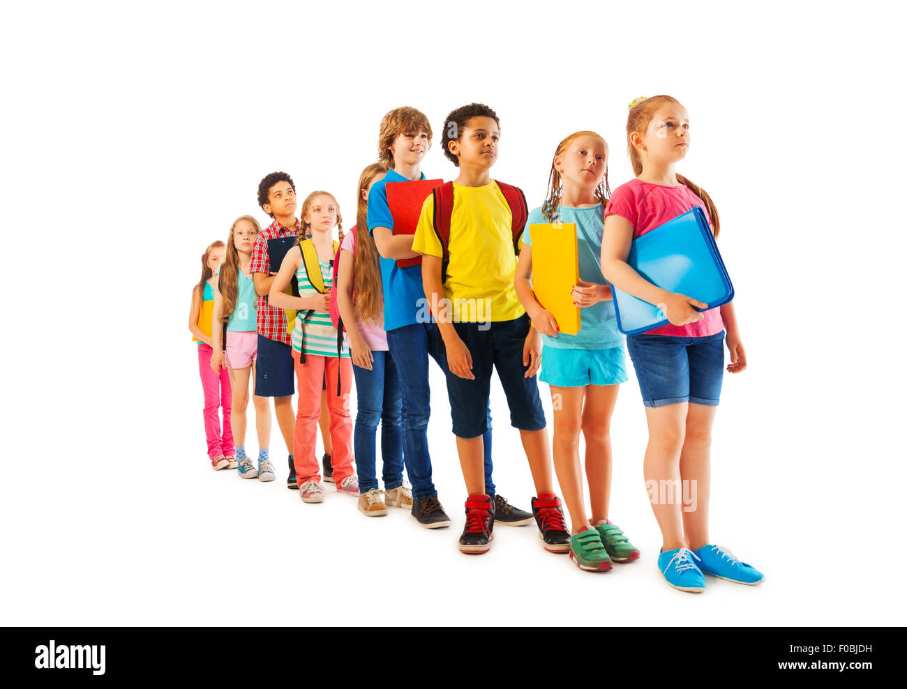 Children Standing In Line At School Clipart