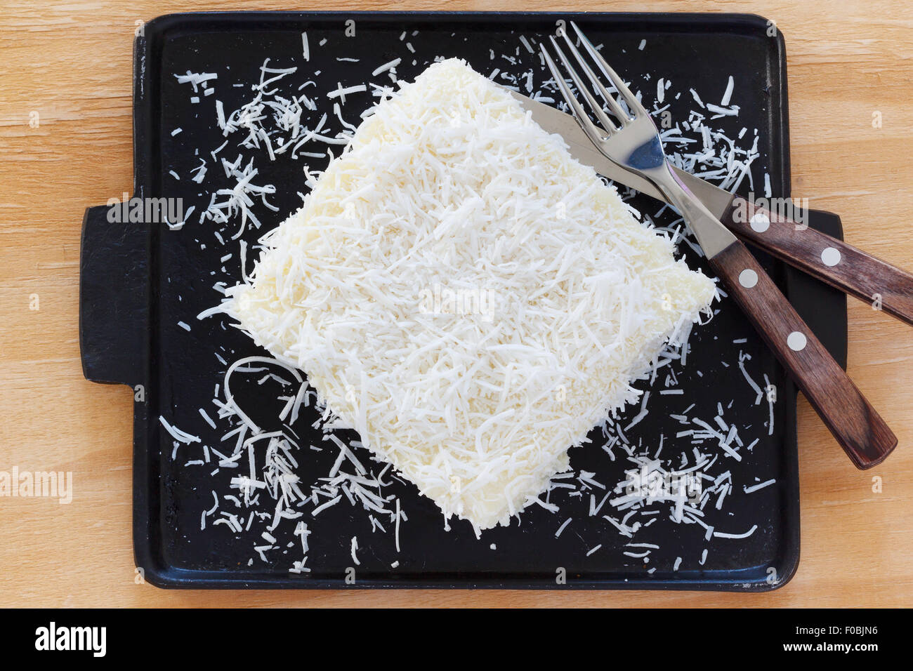 Brazilian traditional dessert: sweet couscous (tapioca) pudding (cuscuz ...