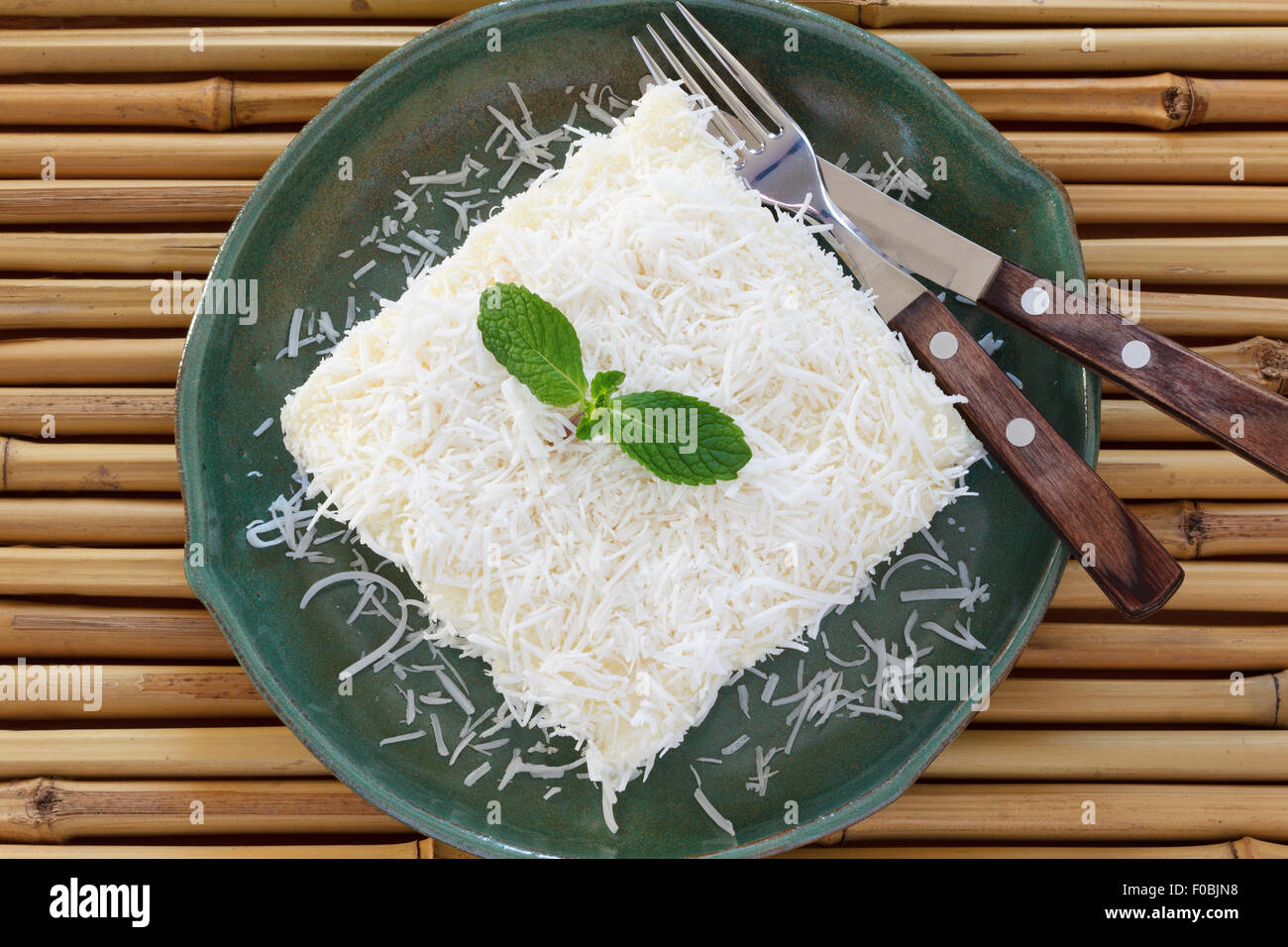 Brazilian traditional dessert: sweet couscous (tapioca) pudding (cuscuz ...