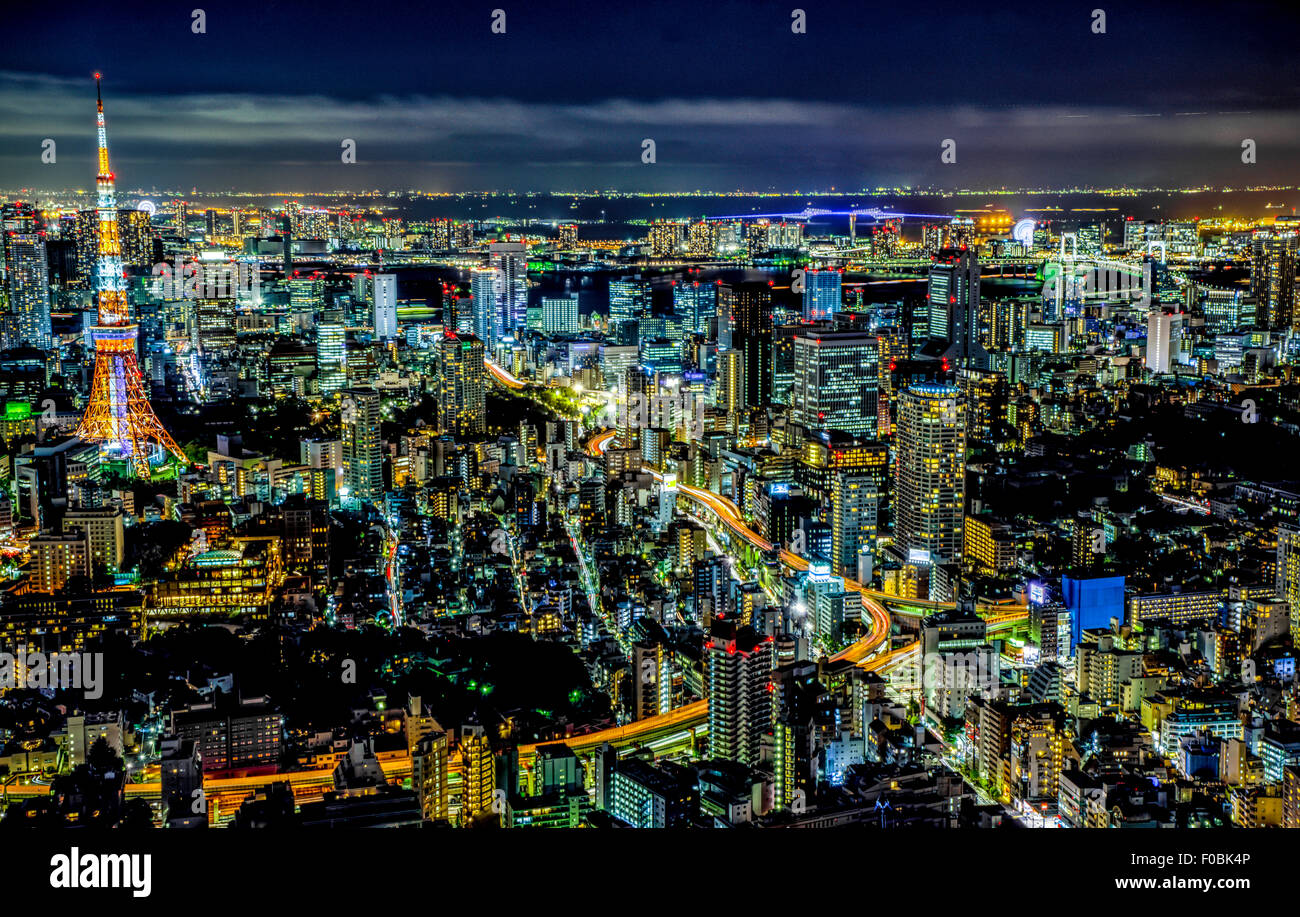 General view of Tokyo,view from Roppongi Hills observatory, Minato-Ku ...