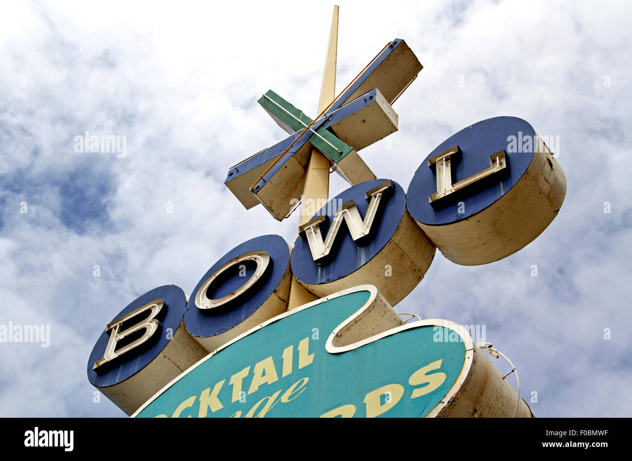 1950's Neon Retro Bowling Sign Stock Photo - Alamy
