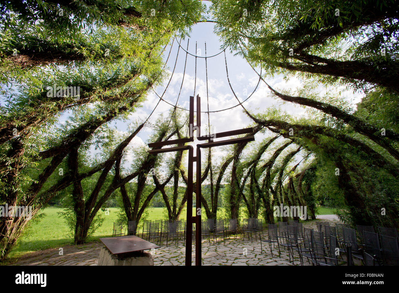 Pappenheim, Germany. 29th June, 2015. View of the only willow church in ...