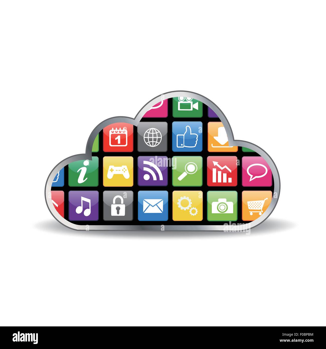 Cloud computing with apps Stock Vector Image & Art - Alamy