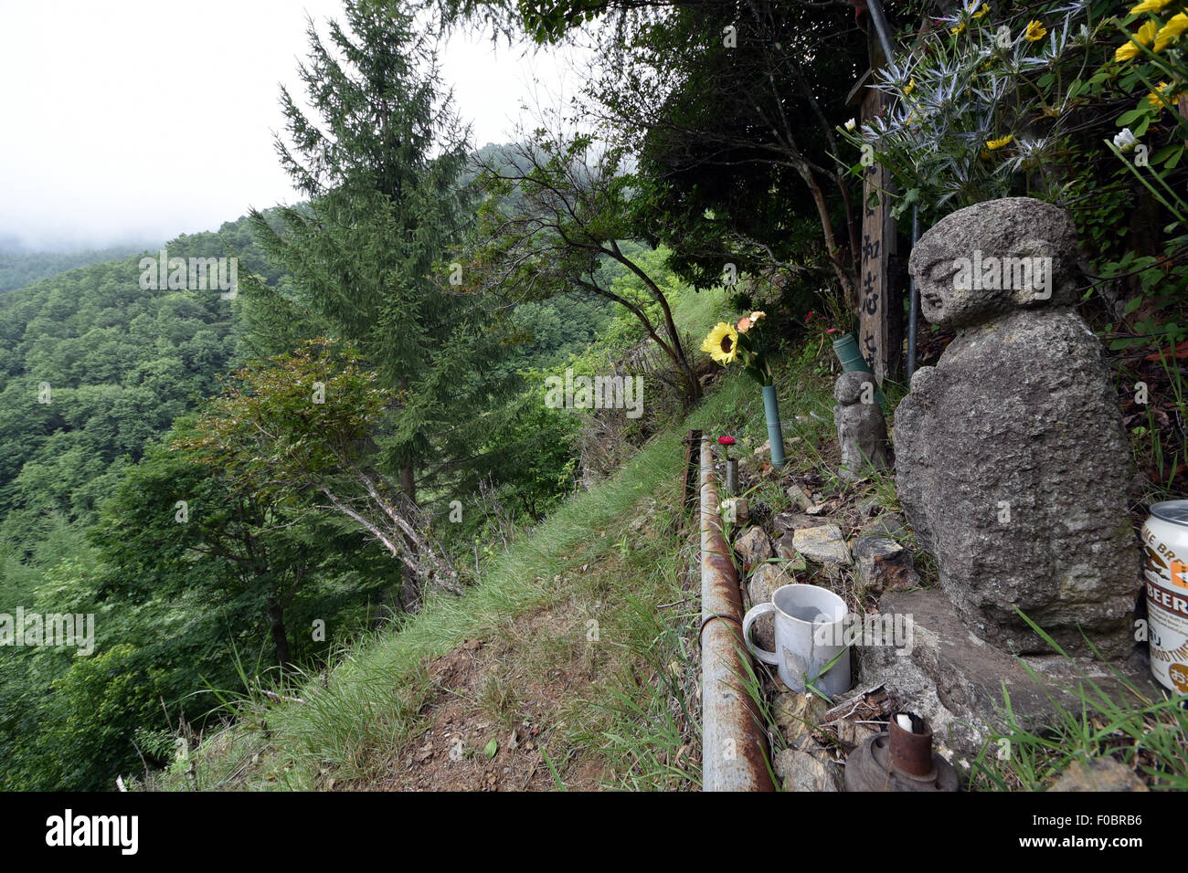 On the ridge of Mt. Osutaka, Japan. 12th Aug, 2015. Bereaved families ...