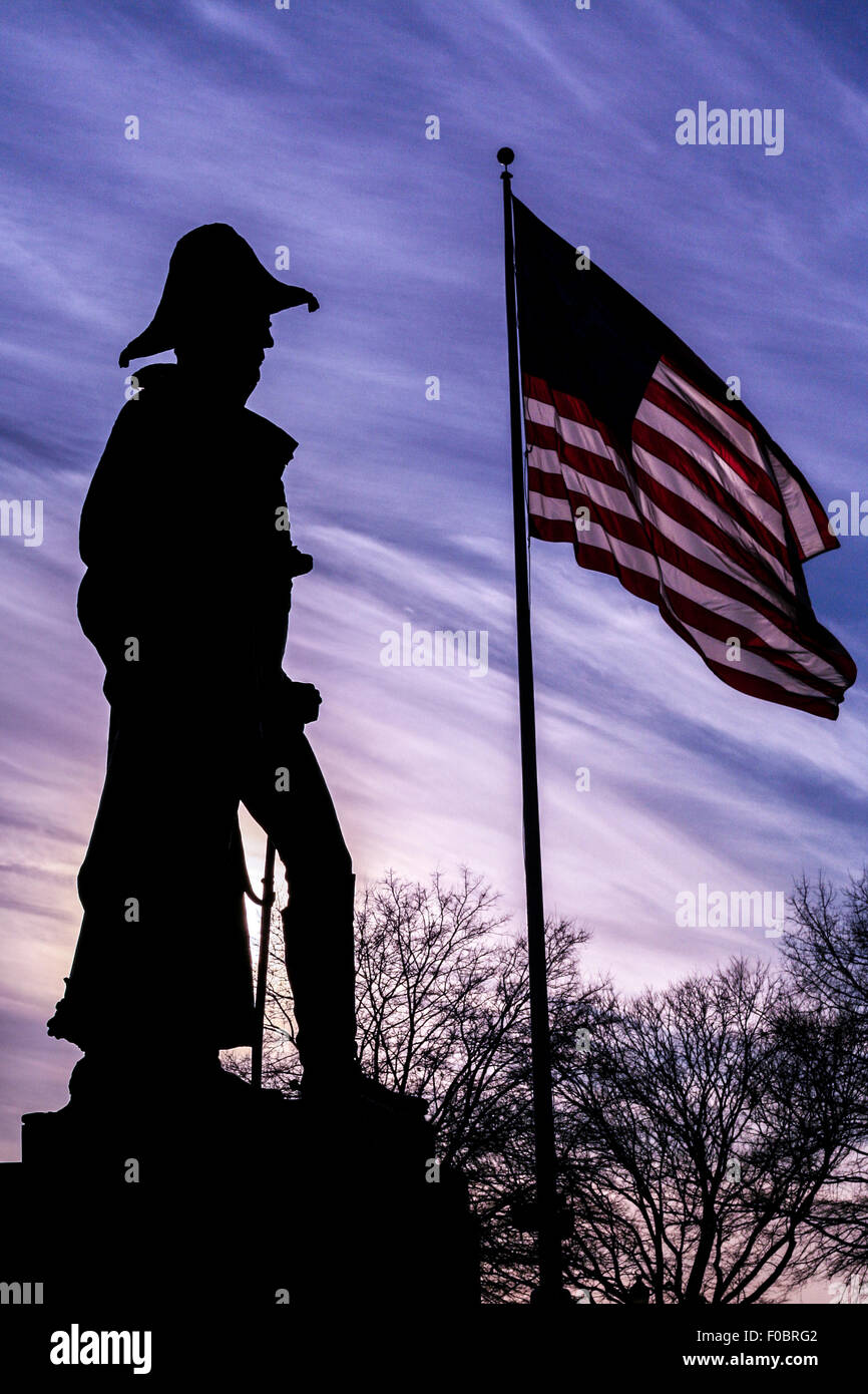 Silhouette of Lieutenant Colonel Samuel Smith in front of US Flag Stock ...