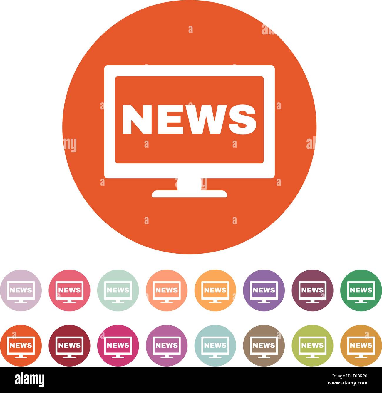 The tv news icon. Television and telly, telecasting, broadcast symbol ...