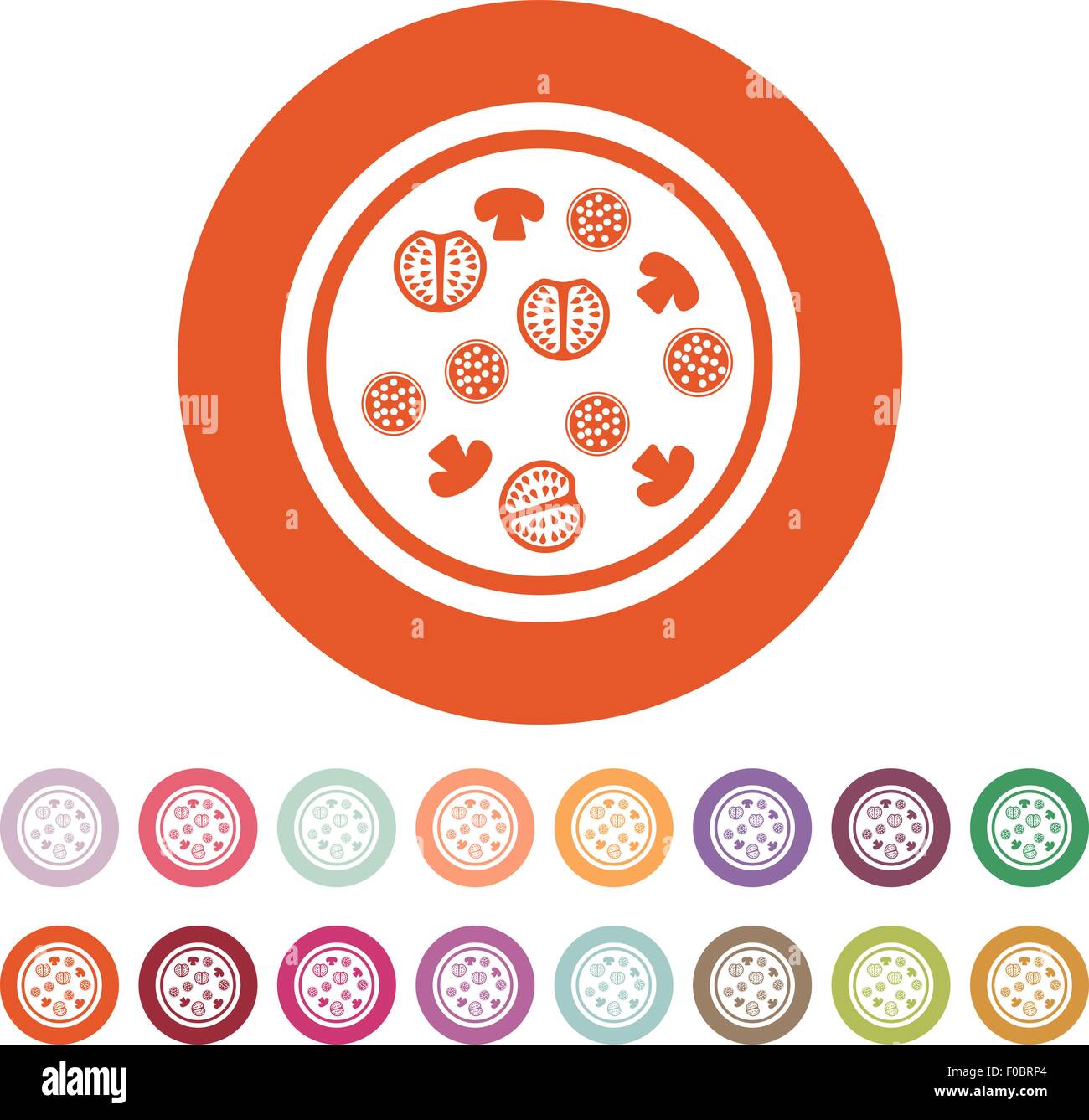 The pizza icon. Fast food and baking symbol. Flat Stock Vector Image ...