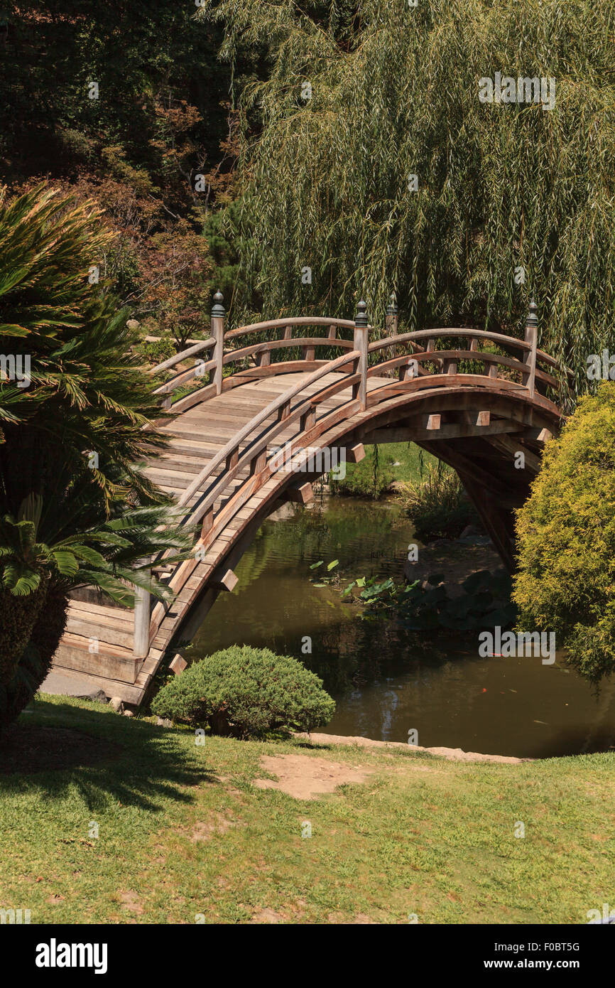 Bridge over a pond of water lilies hi-res stock photography and images ...