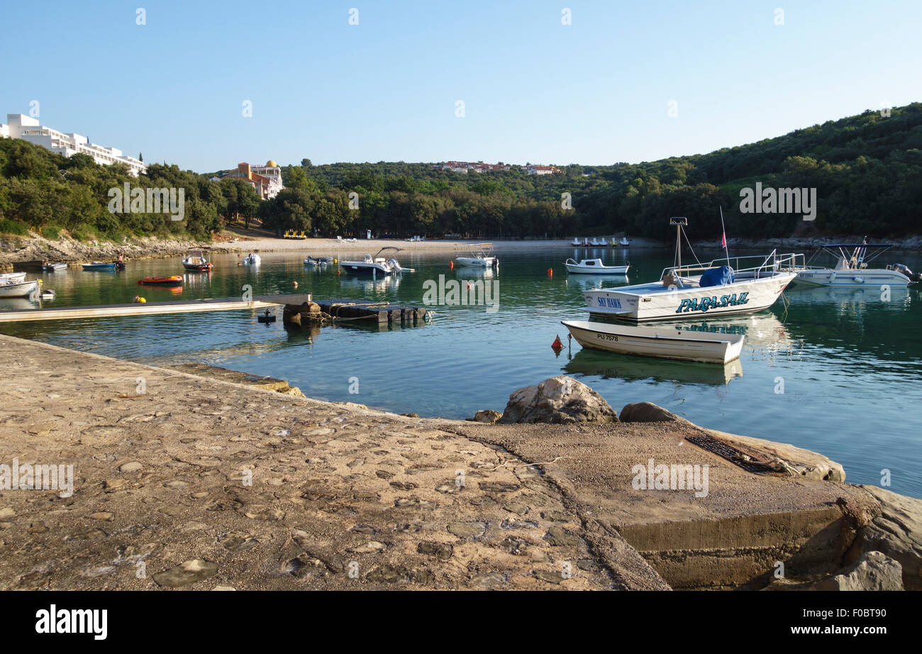 Istria, Croatia. The bay at Duga Uvala on the mostly undeveloped east ...