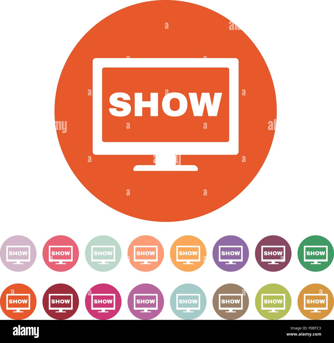 The tv show icon. Television and telly, telecasting, broadcast symbol ...