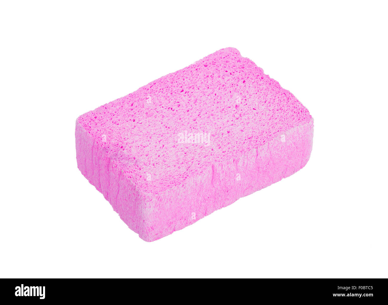 Simple old pink sponge isolated on white Stock Photo - Alamy