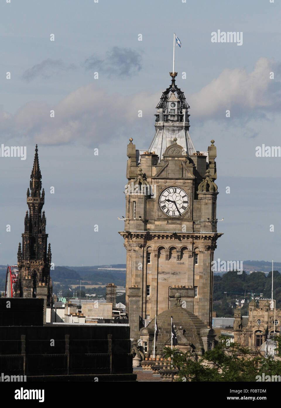 Tower of The Balmoral Hotel and Scott Monument Edinburgh Scotland ...