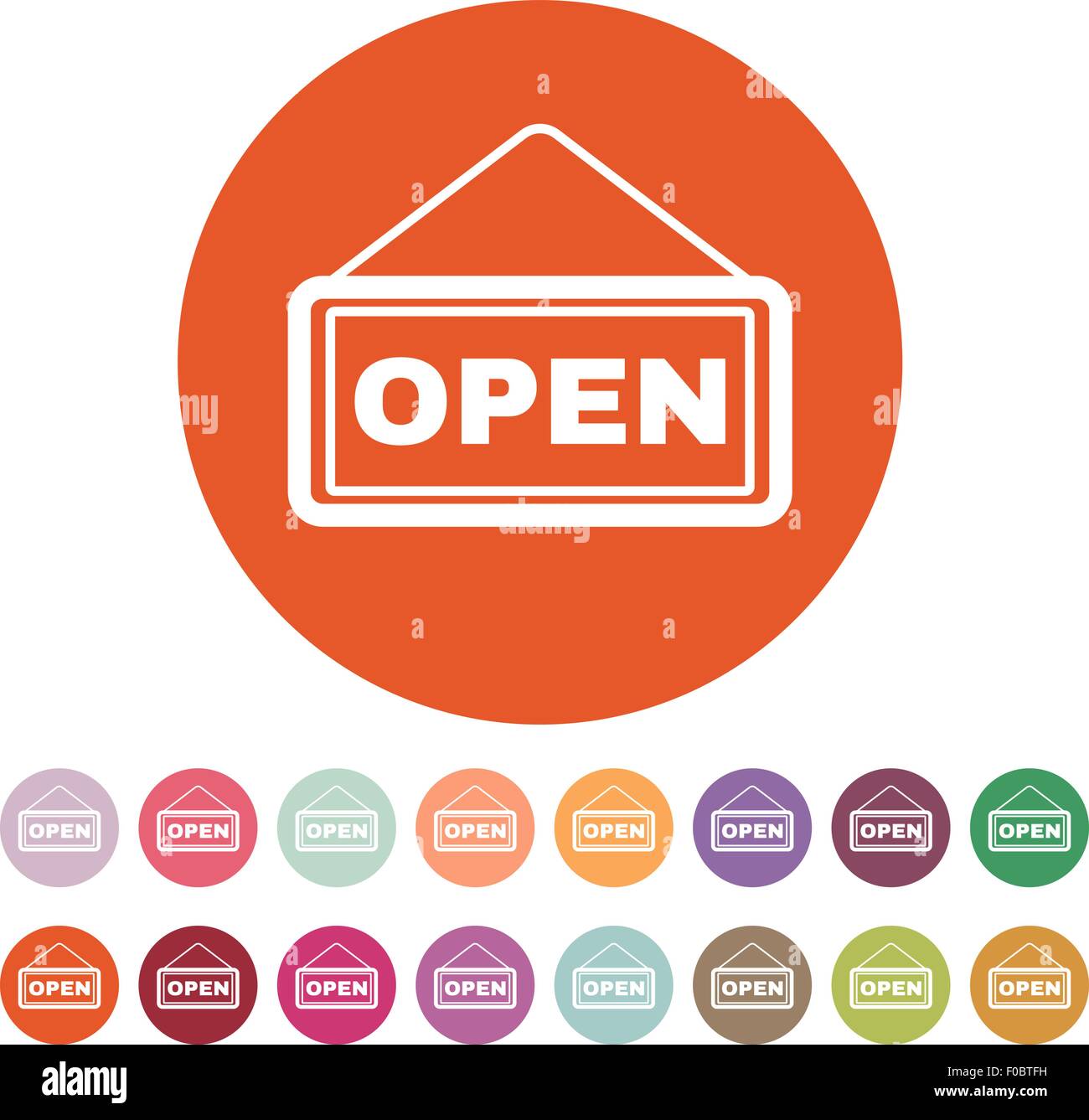 The open sign icon. Input and entrance symbol. Flat Stock Vector Image ...
