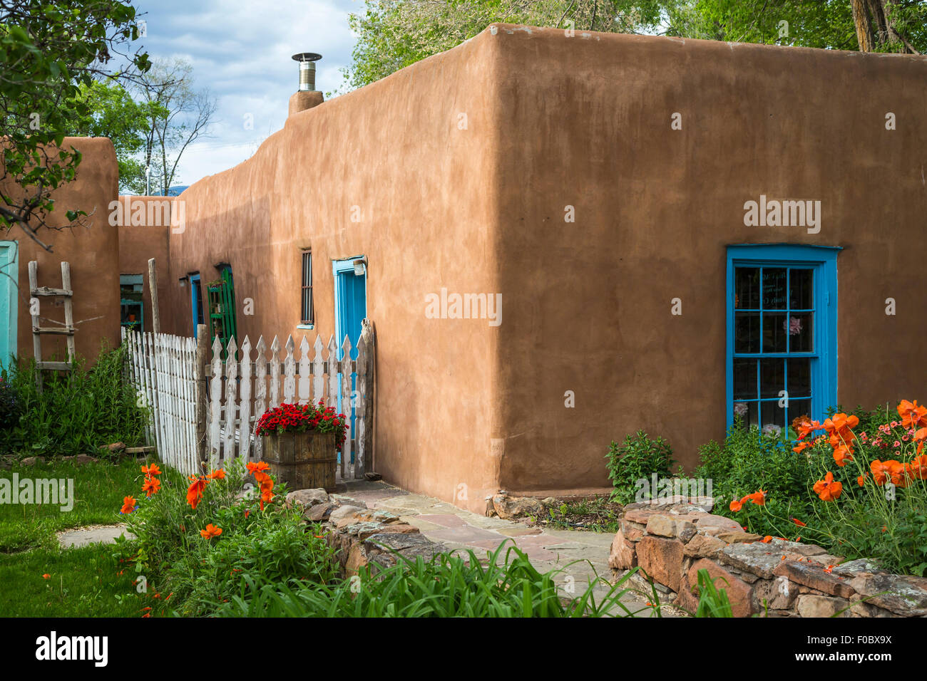 Adobe architecture with a door in Taos, New Mexico, USA Stock Photo - Alamy