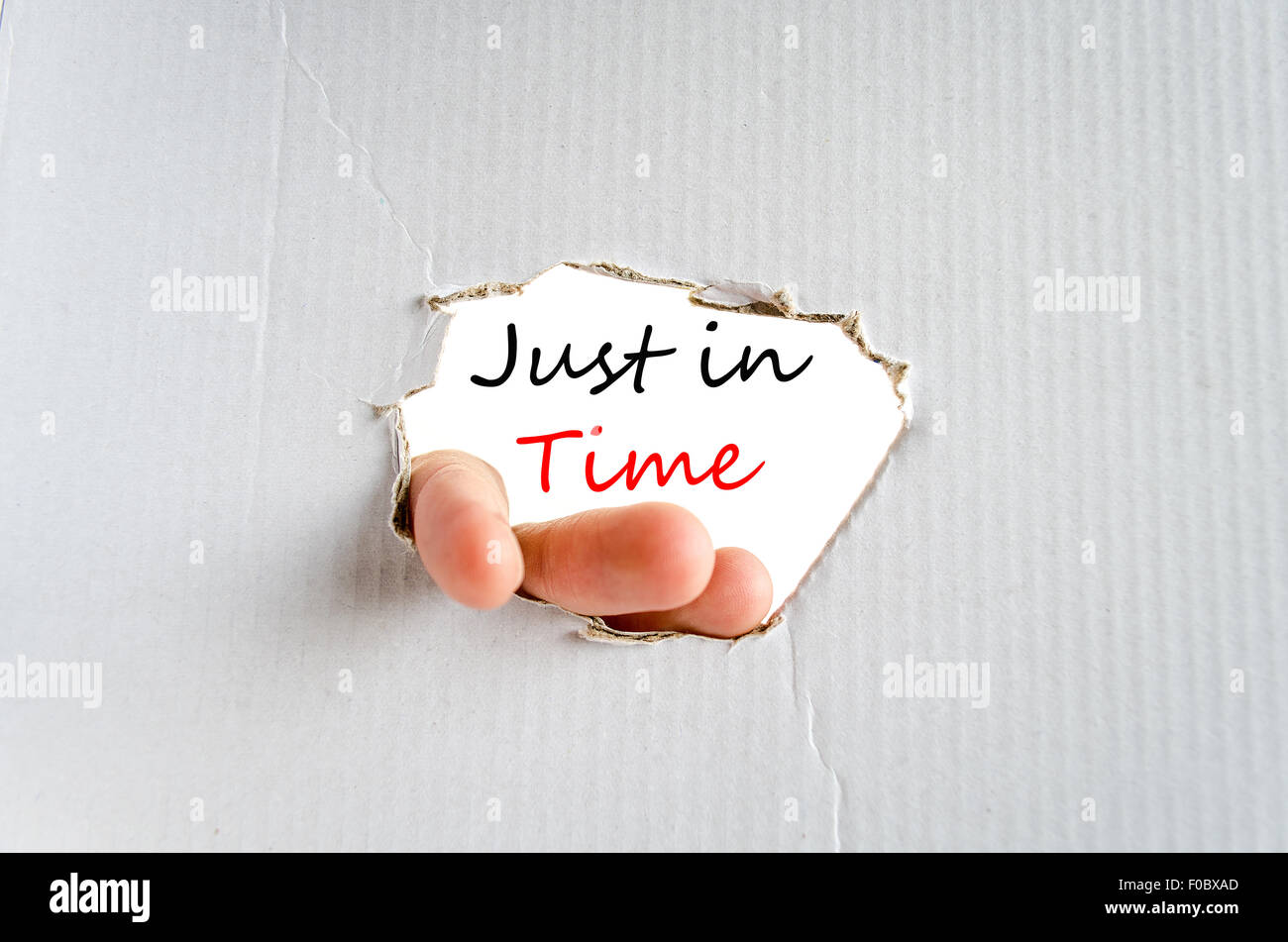 Just in time text concept isolated over white background Stock Photo ...