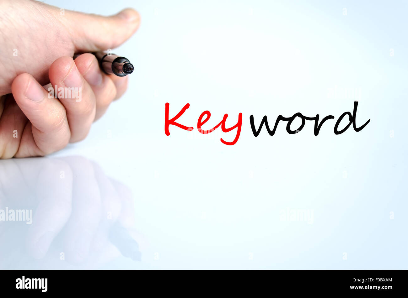 Keyword text concept isolated over white background Stock Photo - Alamy