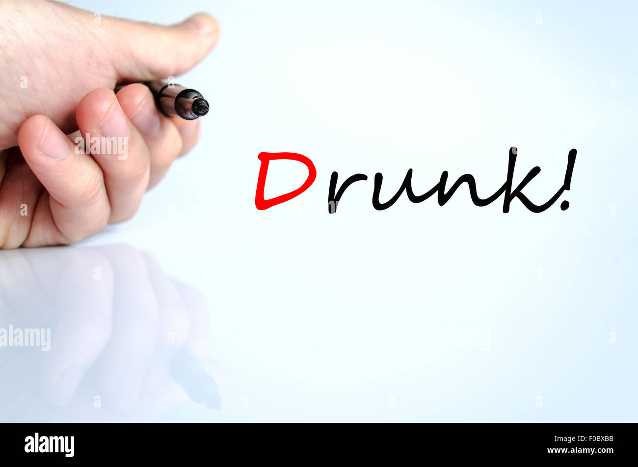 Drunk text concept isolated over white background Stock Photo - Alamy
