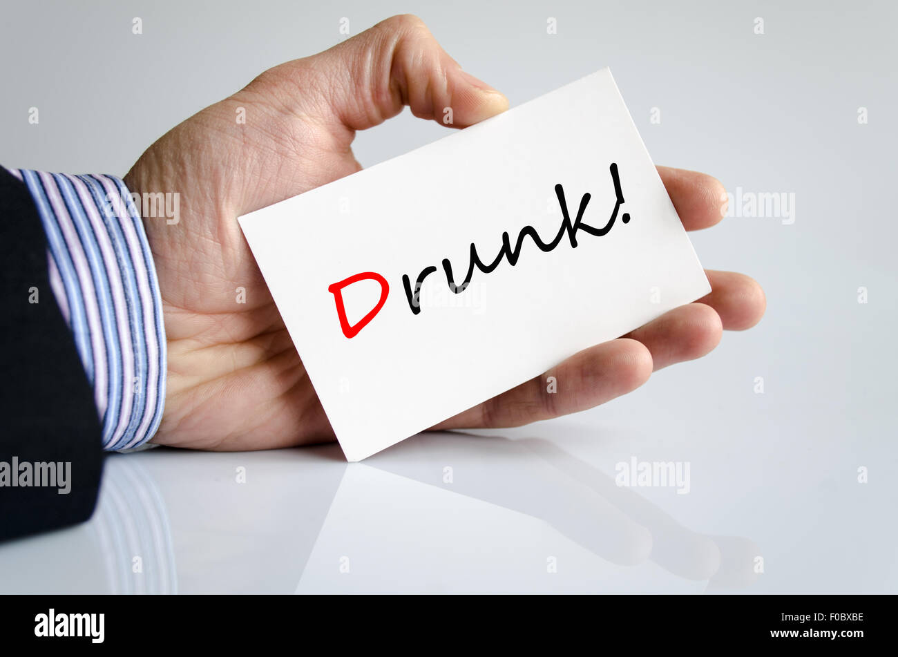 Drunk text concept isolated over white background Stock Photo - Alamy