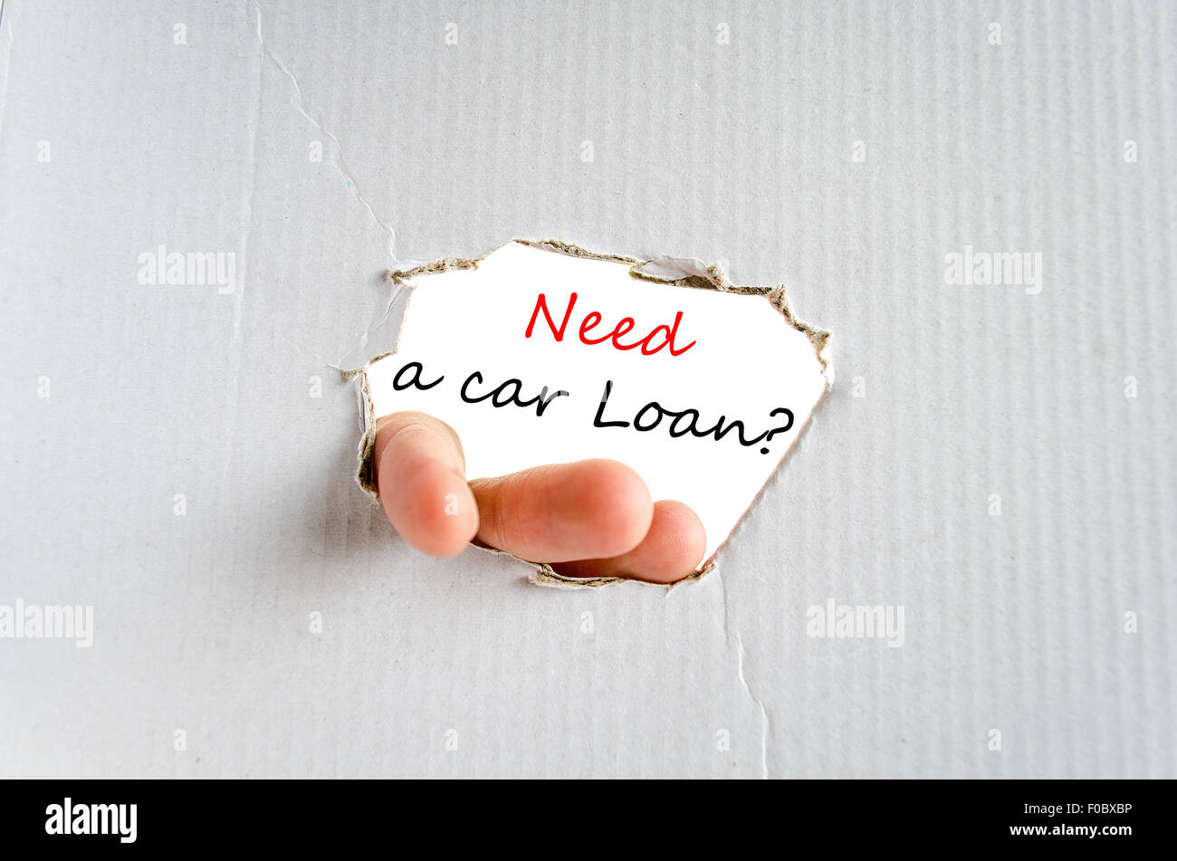 Need a car loan text concept isolated over white background Stock Photo ...