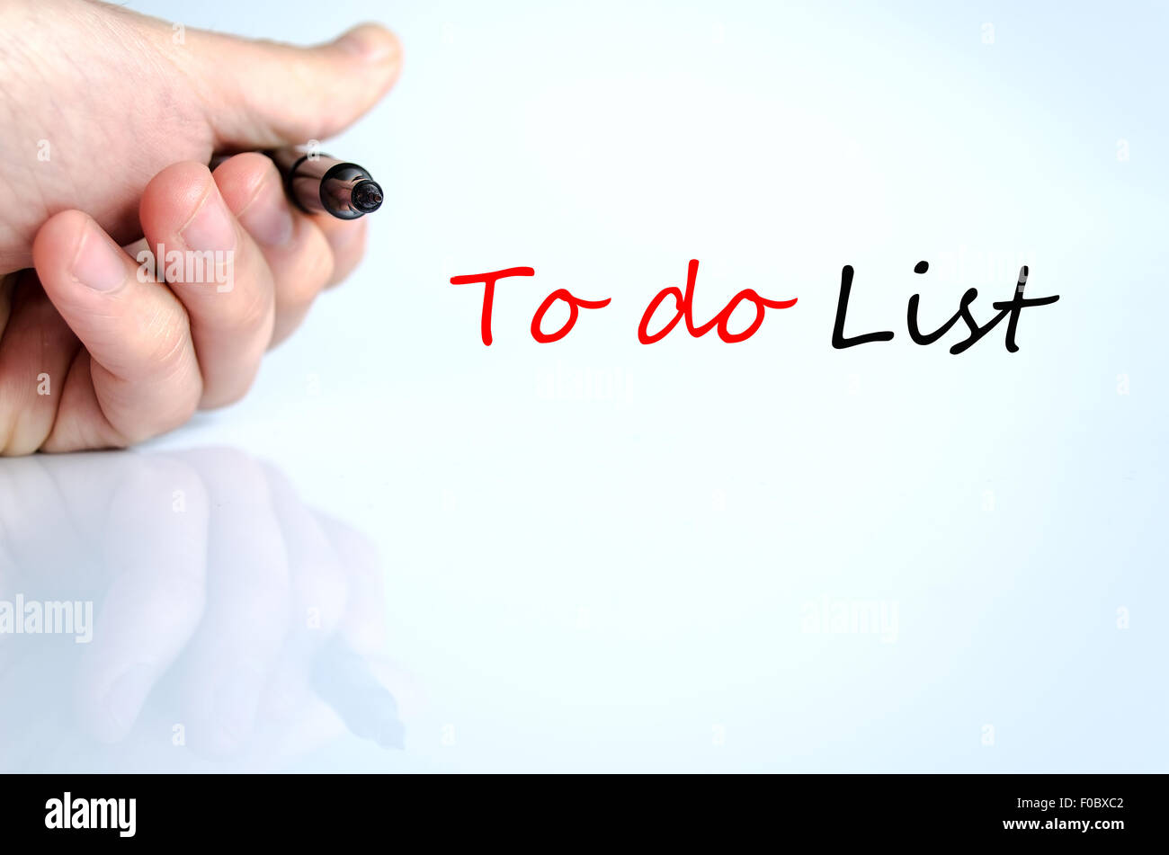 To do list text concept isolated over white background Stock Photo - Alamy
