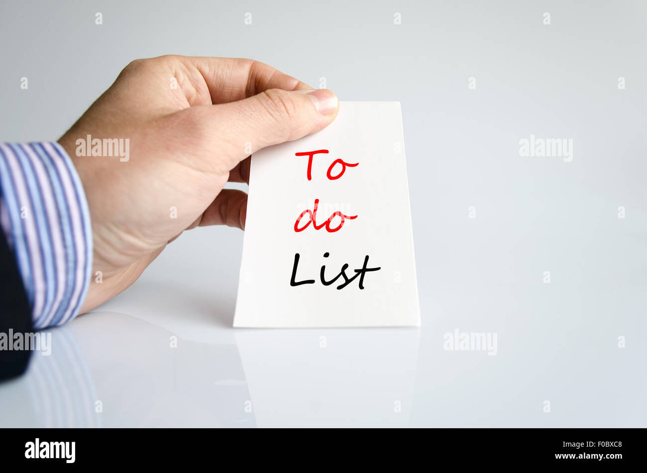 To do list text concept isolated over white background Stock Photo - Alamy