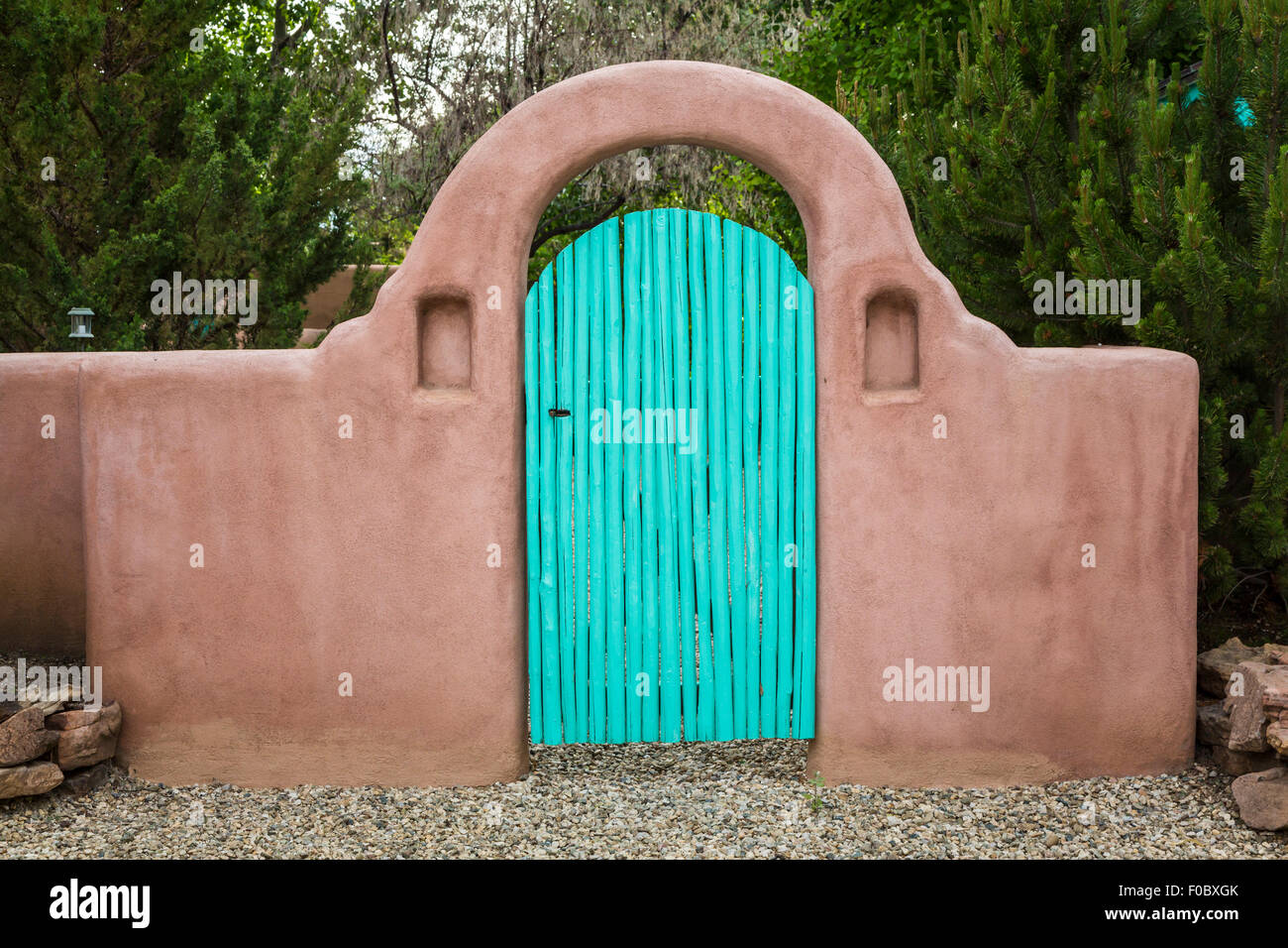 Adobe architecture with a door in Taos, New Mexico, USA Stock Photo - Alamy