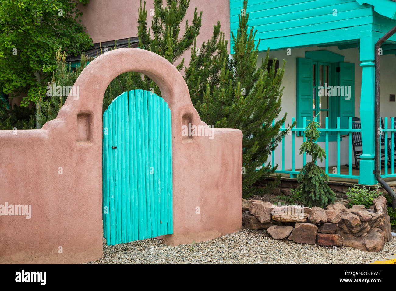 Adobe architecture with a door in Taos, New Mexico, USA Stock Photo - Alamy