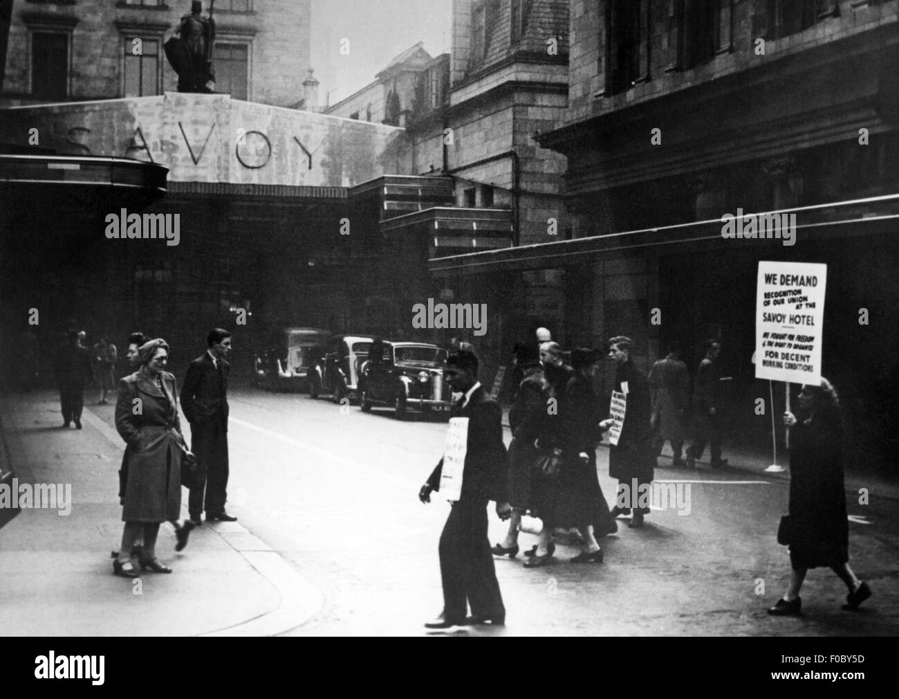 politics, labour movement, strike, strike of the hotel staff members ...