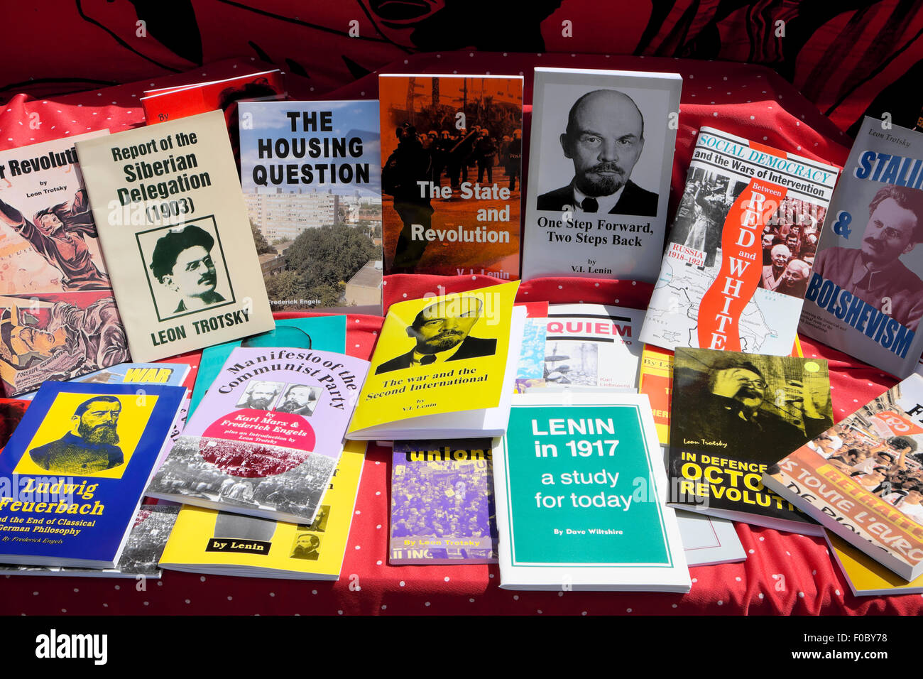 Stall at community sale of communist revolution and socialist books ...
