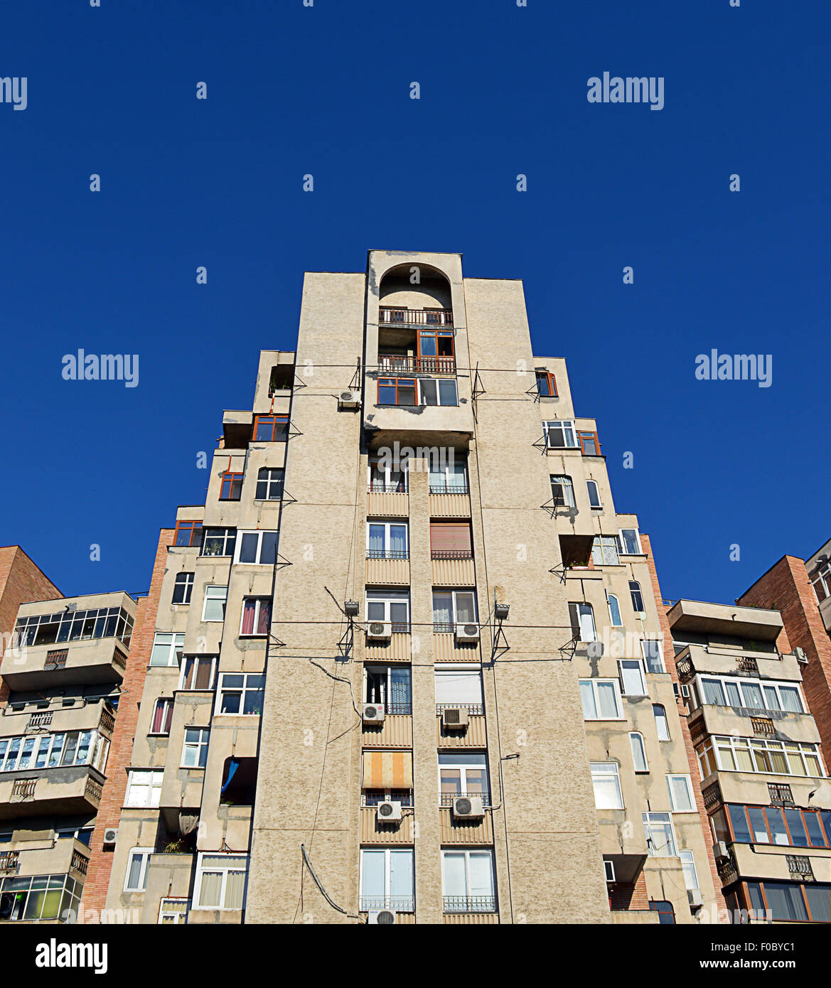 Communist-era apartment block in Bucharest, Romania Stock Photo - Alamy