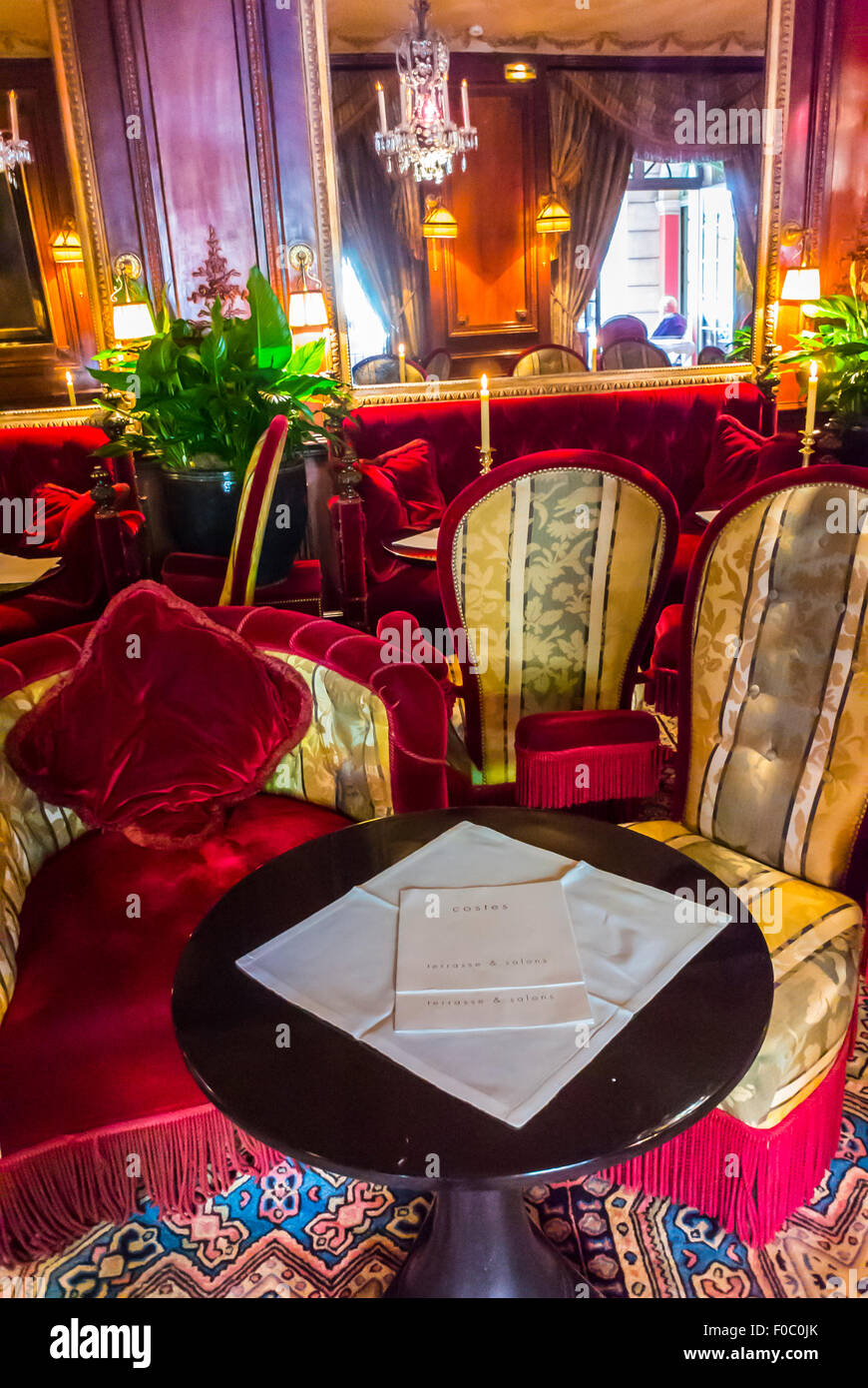 Paris, France, Inside Luxury "Hotel Costes", French Bar and Lounge Room ...