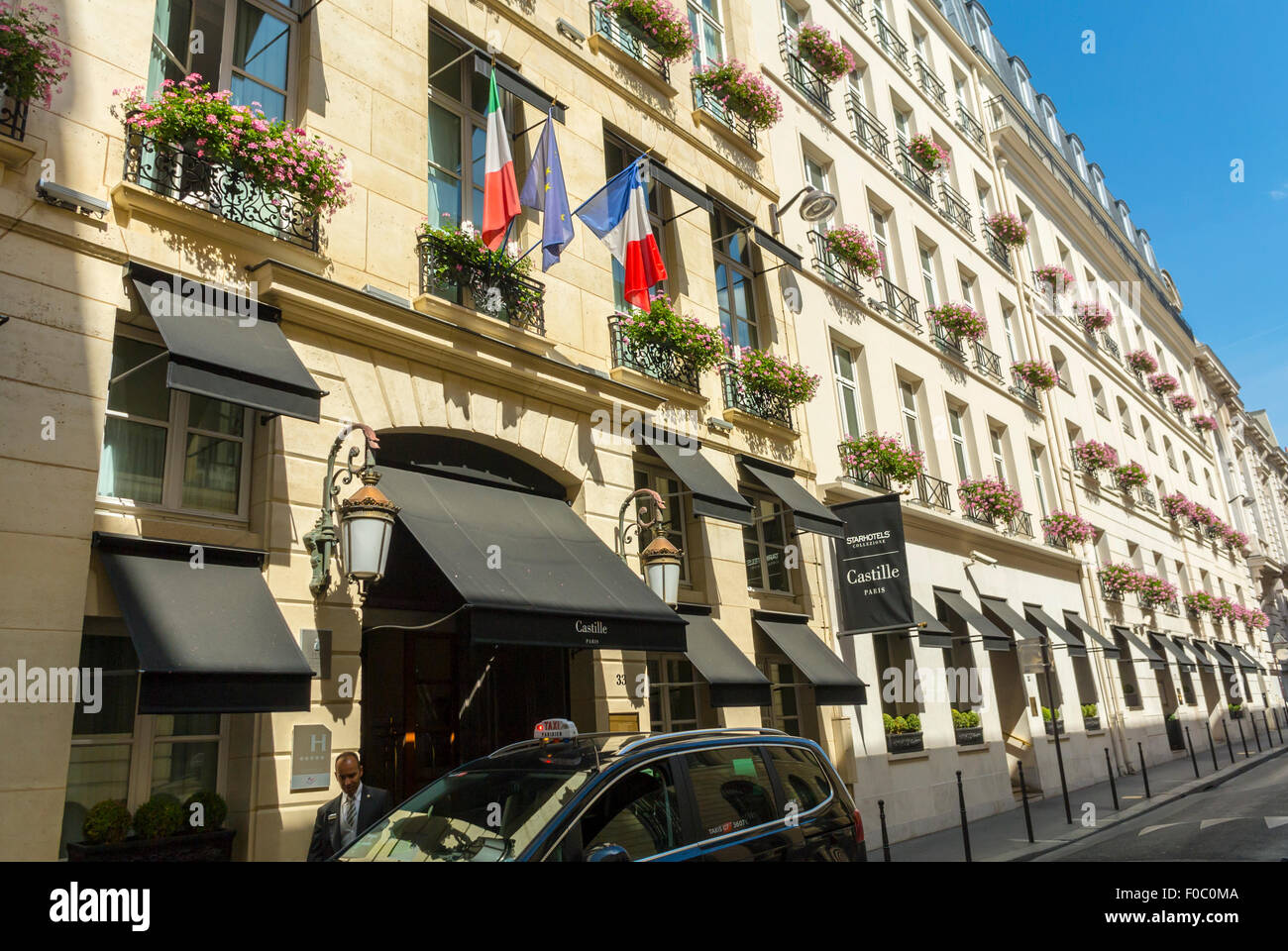 Paris, France, Outside, Luxury Hotel, Castille, Front Entrance ...