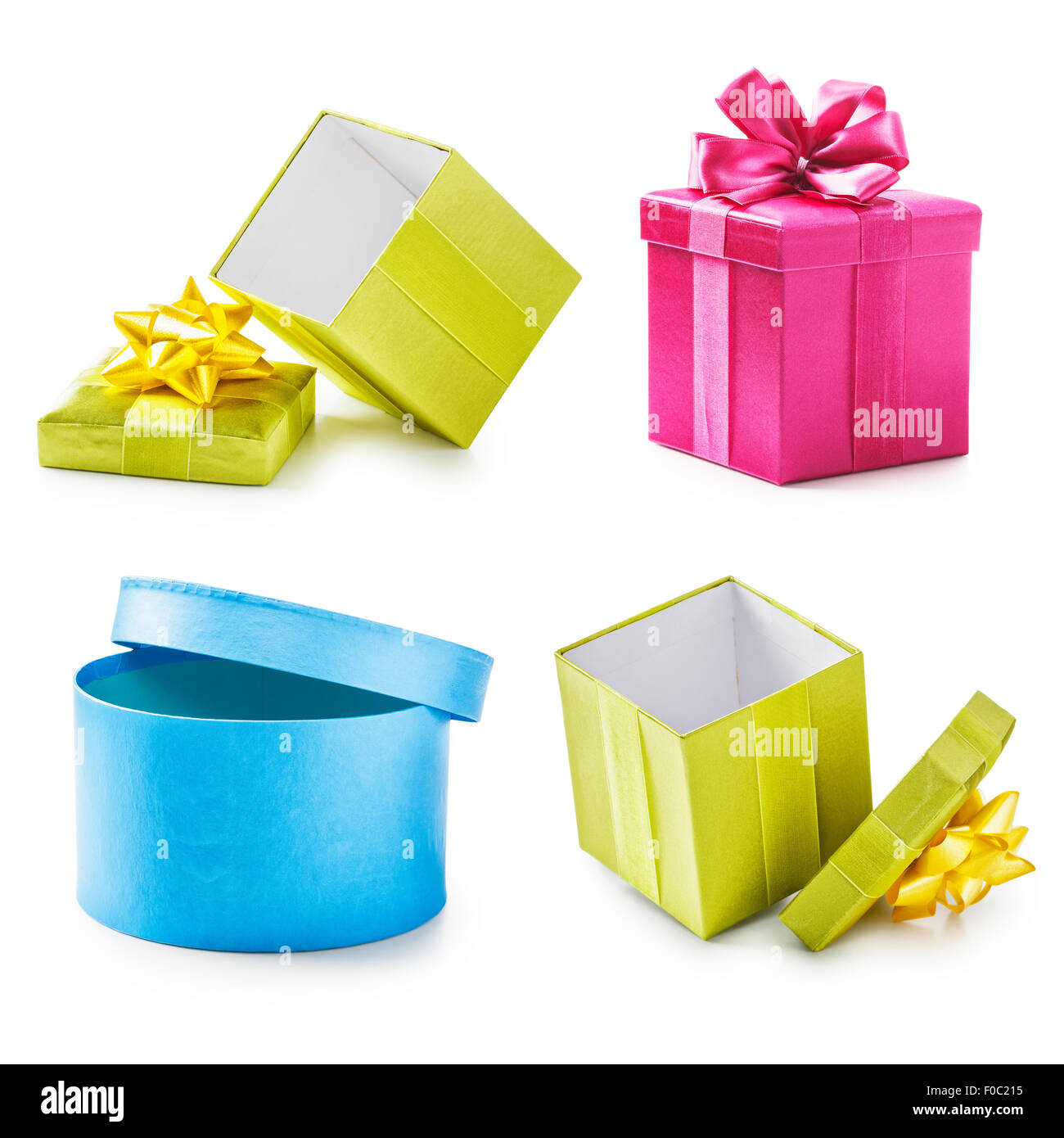 Colorful gift boxes collection. Holiday present. Objects isolated on ...