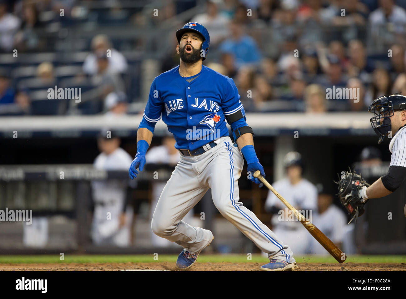 the Bronx, New York, USA. 7th Aug, 2015. Jose Bautista (Blue Jays ...