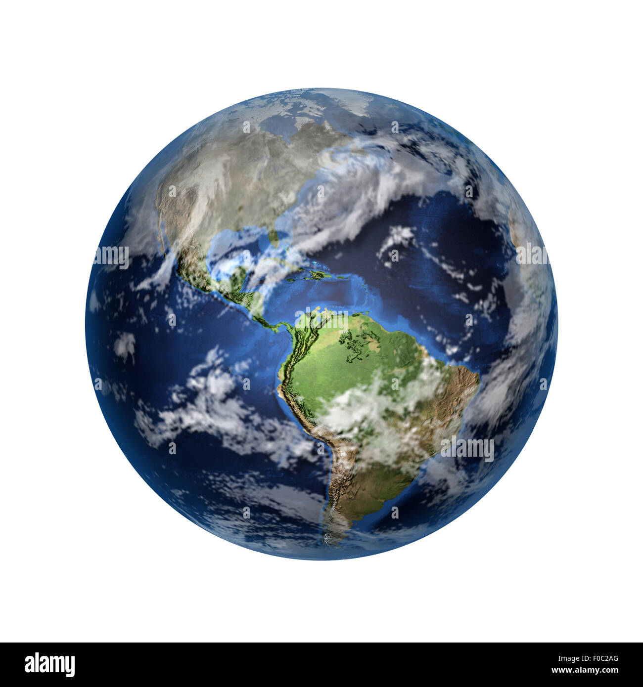 Isolated 3D image of planet Earth. View to North and Latin America ...