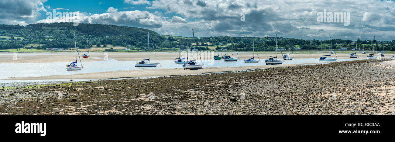 Panoramic view of Red Wharf Bay, Isle of Anglesey, North wales UK taken ...