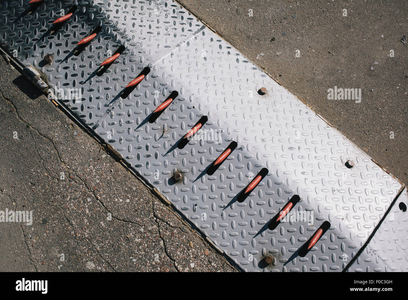 High angle view of spike barrier Stock Photo - Alamy
