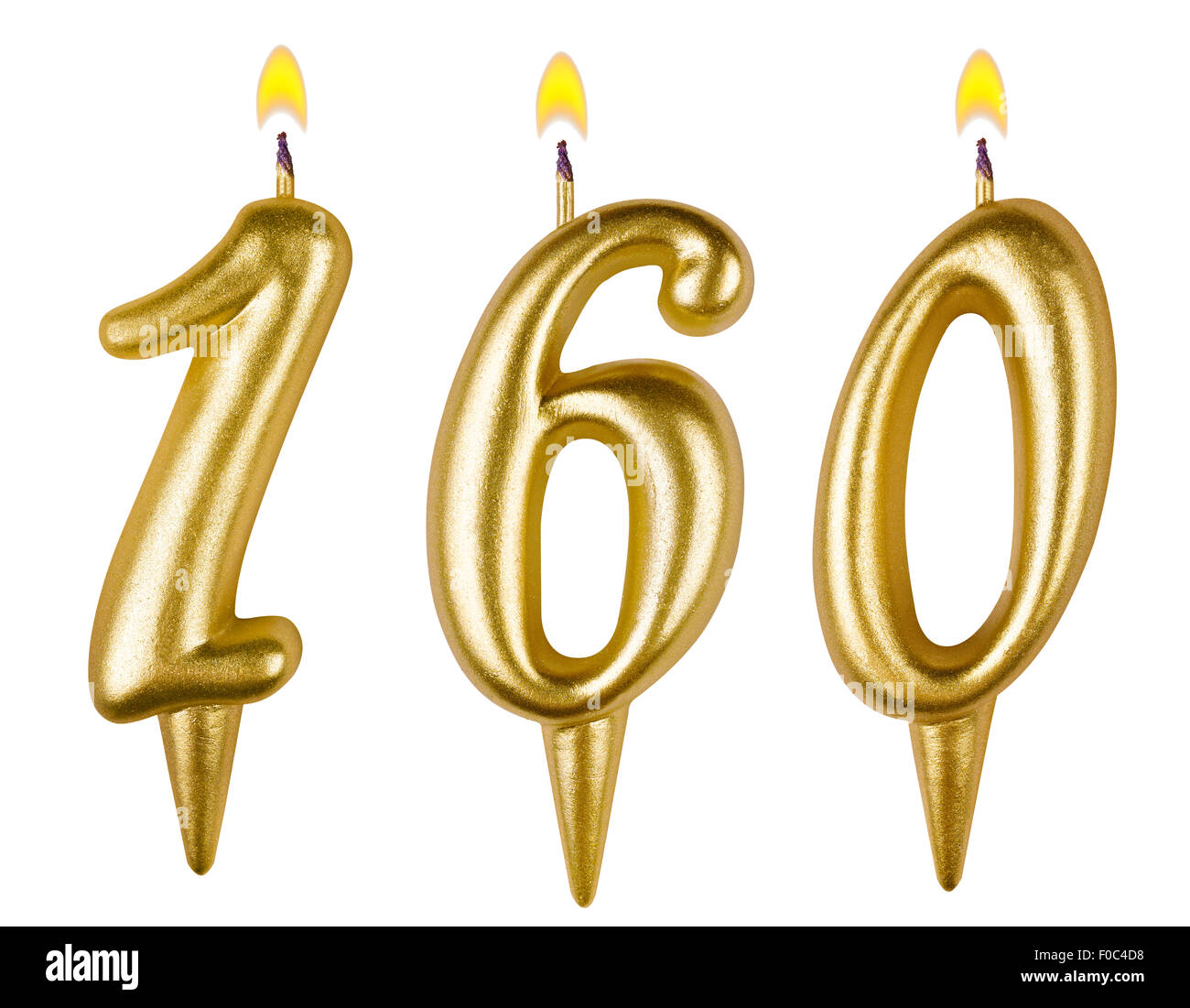 candles number one hundred sixty isolated on white background Stock ...