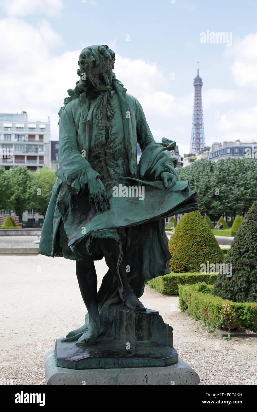 Statue of Jules Hardouin-Mansart 1646–1708 French architect of French ...
