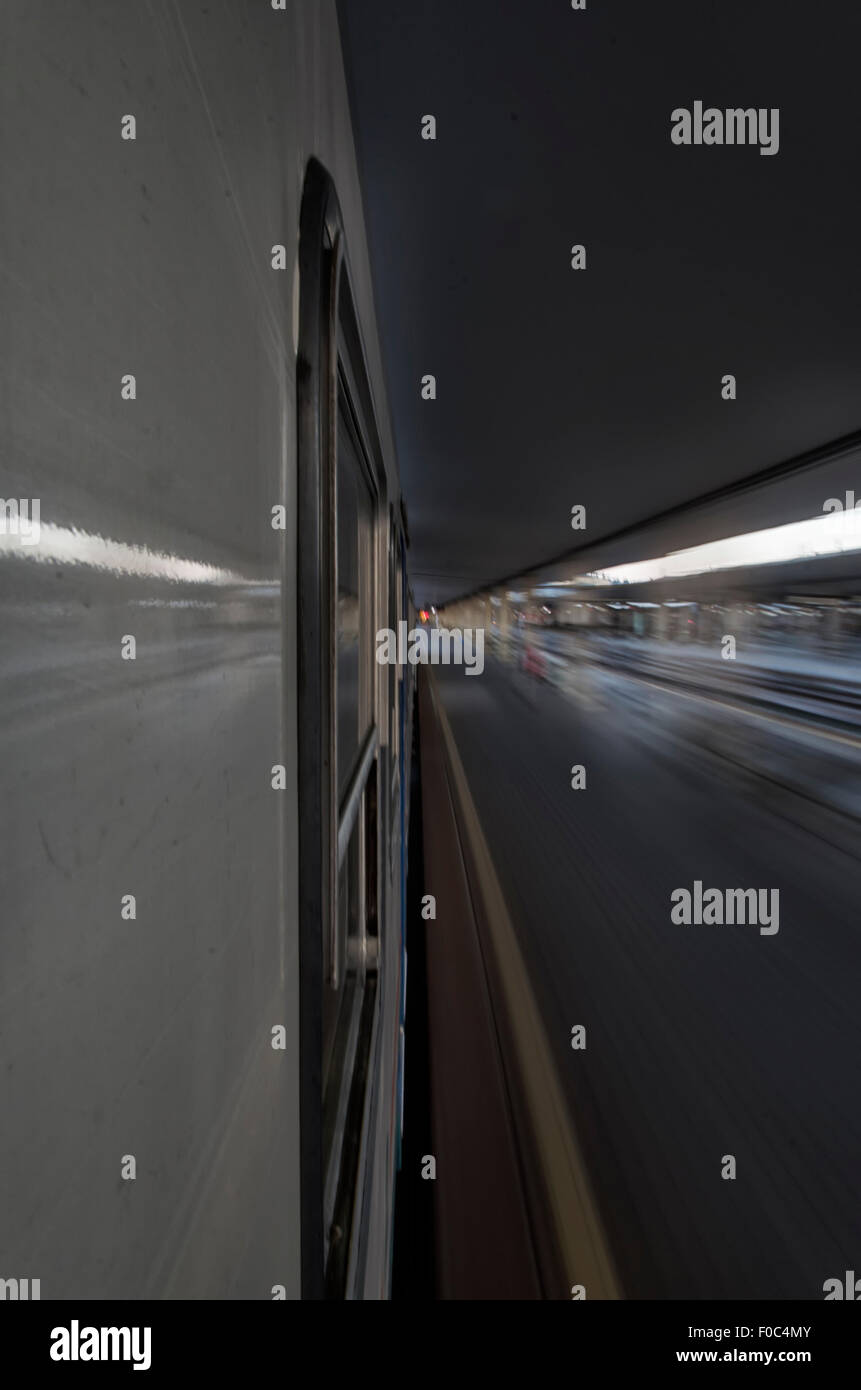 Entering in the station from the train window Stock Photo - Alamy